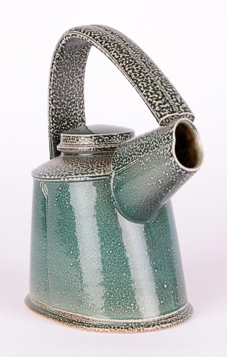 Walter Keeler Salt Glazed Studio Pottery Gun Barrel Teapot at 1stDibs