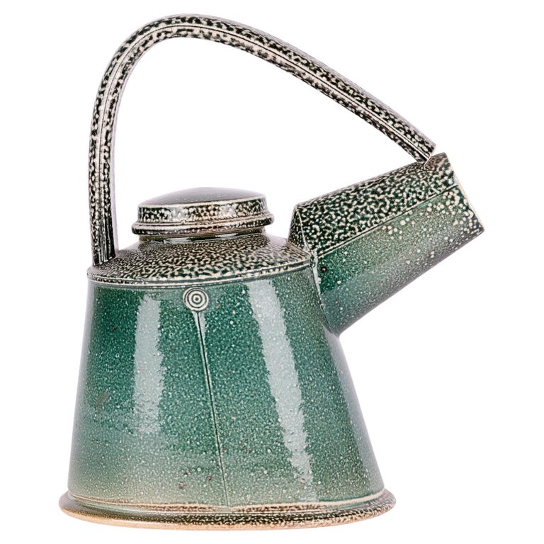 Walter Keeler Salt Glazed Studio Pottery Gun Barrel Teapot at 1stDibs