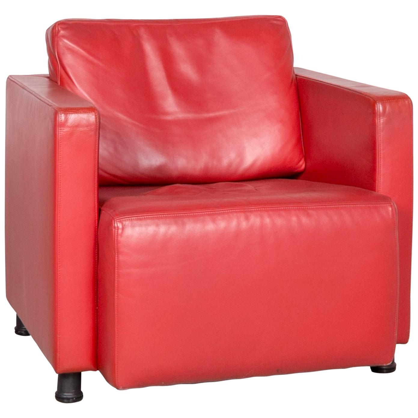 Walter Knoll Nelson Designer Leather Armchair Red Genuine Leather Chair ...