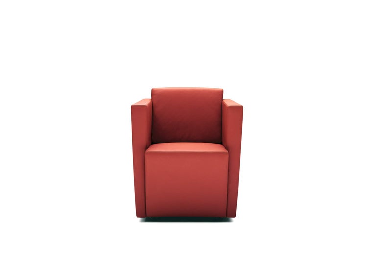 Walter Knoll Red Leather Elton Club Chair at 1stDibs