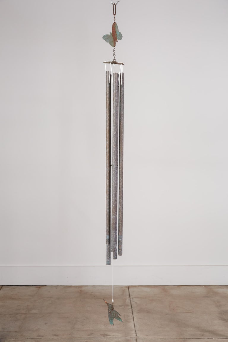 Walter Lamb Style Patinated Bronze Wind Chimes For Sale at 1stDibs