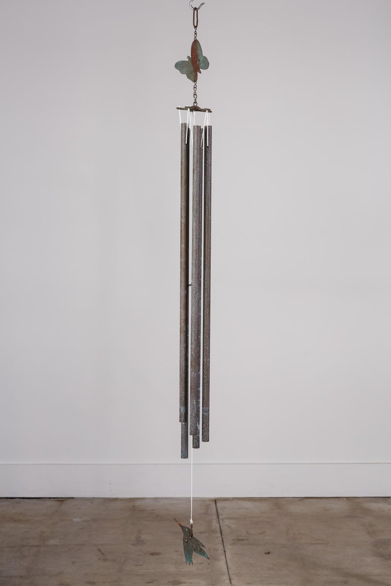 Walter Lamb Style Patinated Bronze Wind Chimes For Sale at 1stDibs