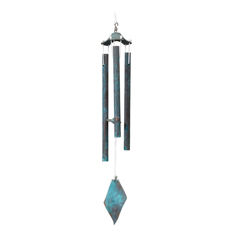 Walter Lamb Style Patinated Bronze Wind Chimes For Sale at 1stDibs