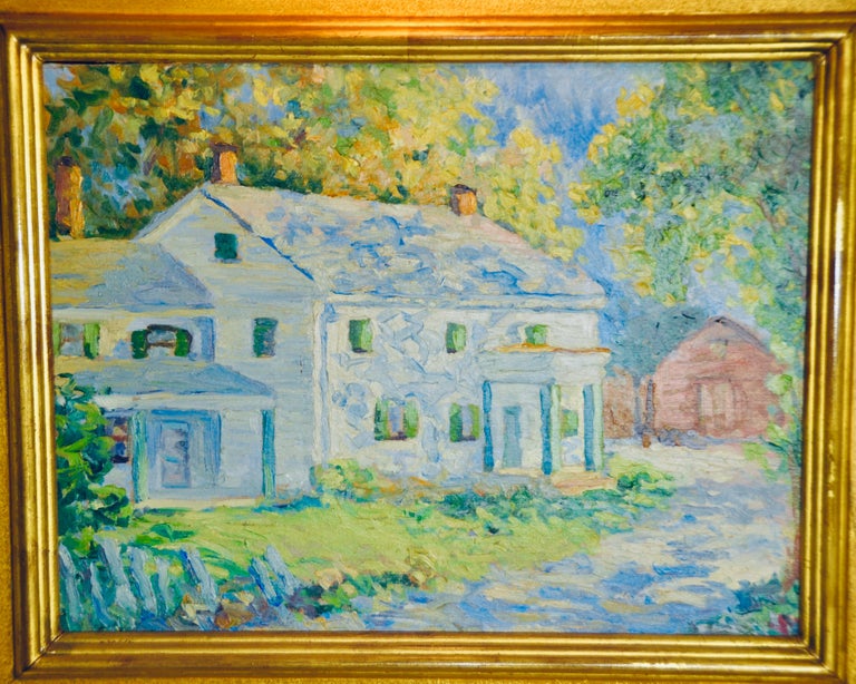 Walter Mattern "Family Home" Oil on Canvas For Sale at 1stDibs