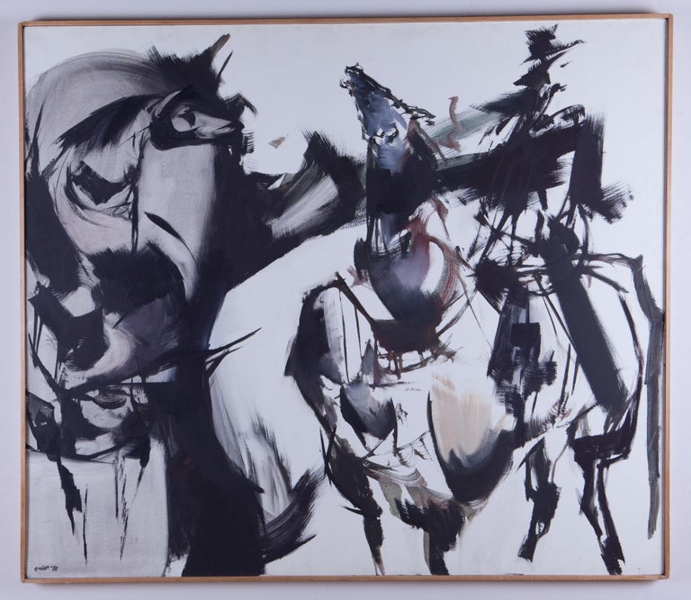 Walter Quirt - Horses and Man, 1959 Abstract Expressionist Mid-Century ...