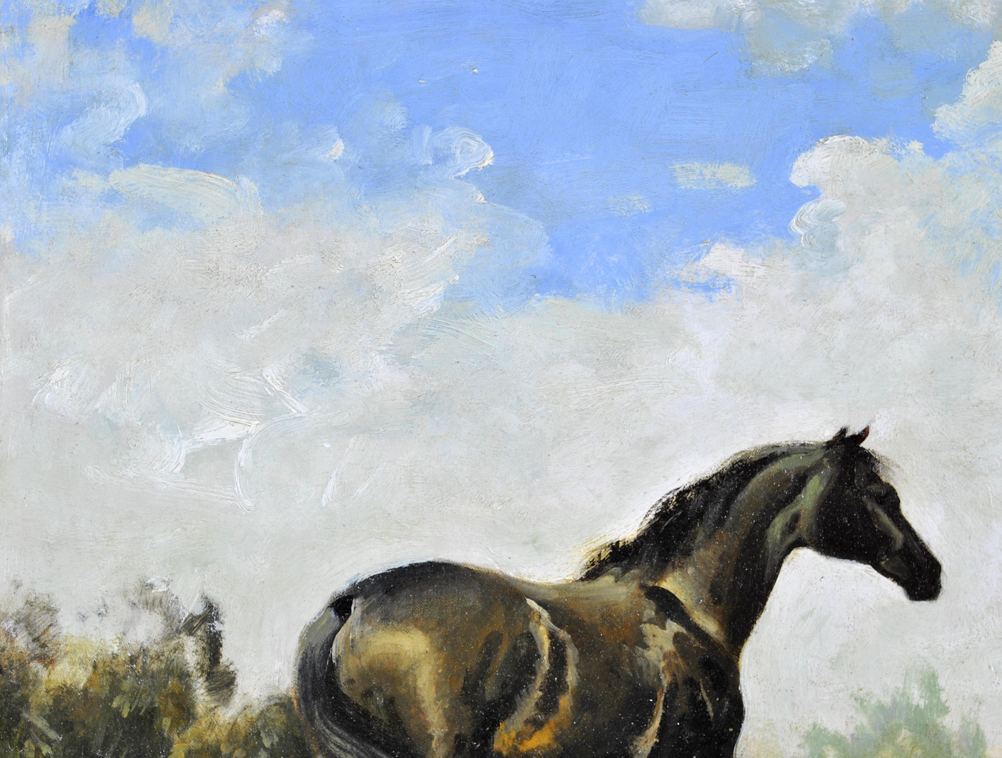 Walter Robin Jennings - Horses in a Landscape - Large English Oil on ...