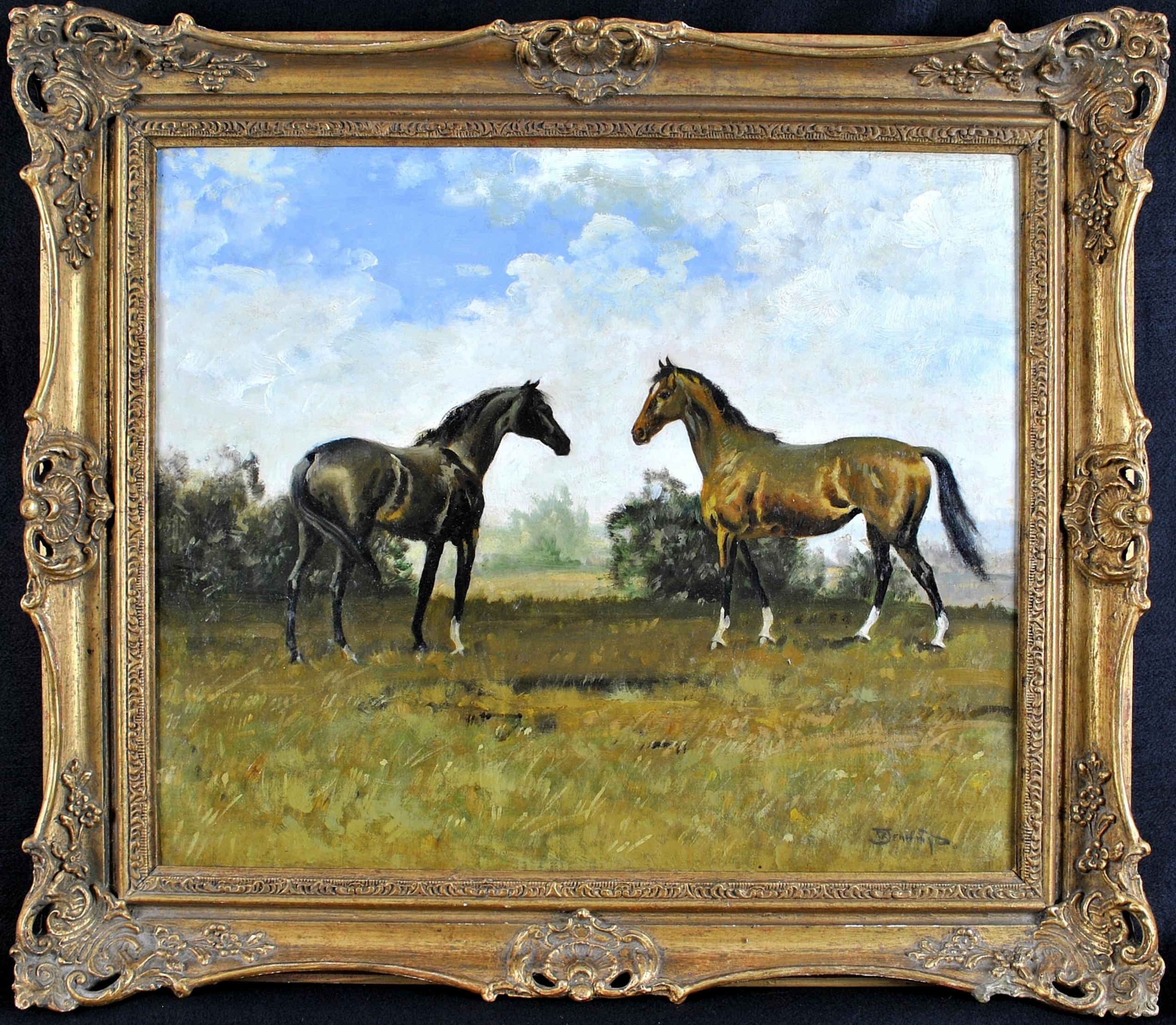 Walter Robin Jennings - Horses in a Landscape - Large English Oil on ...