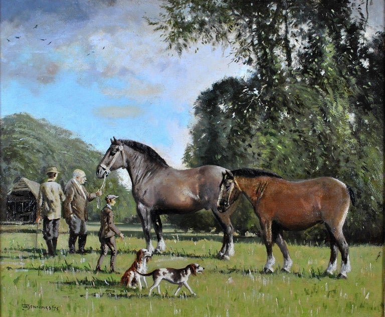 Walter Robin Jennings - Out of Harness - Large English Oil on Canvas ...