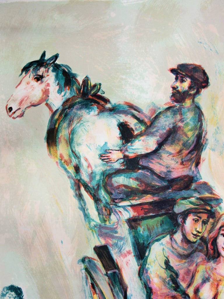 Walter Spitzer - Lovers in a Carriage - Handsigned lithograph /75 ex ...