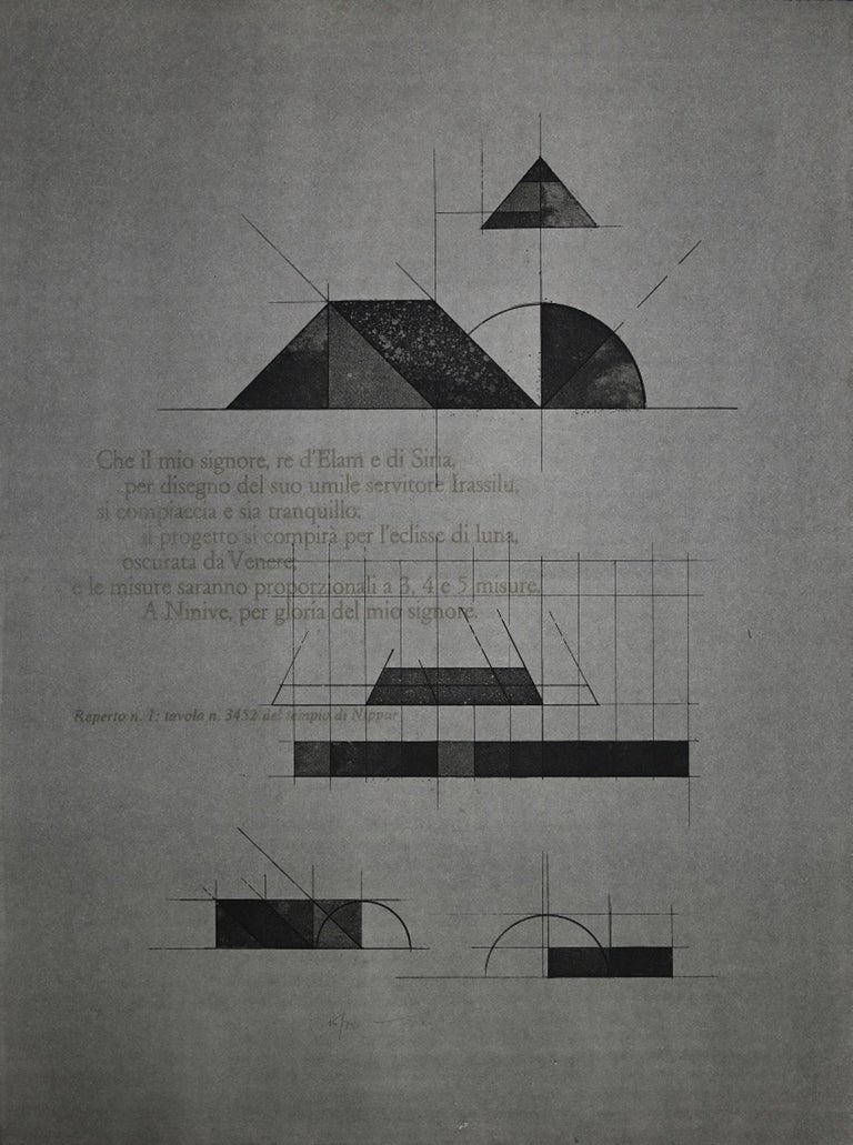 Walter Valentini - Nippur Temple - Original Etching by Walter Valentini ...