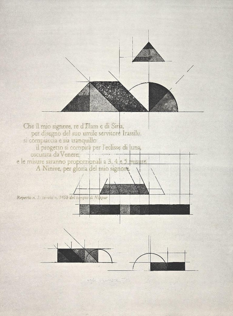 Walter Valentini - Nippur Temple - Etching by Walter Valentini - 1976 ...