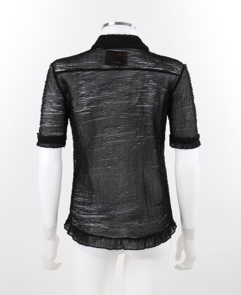 Walter Van Beirendonck WILD and LETHAL TRASH Black Semi Sheer Shirt Top ...