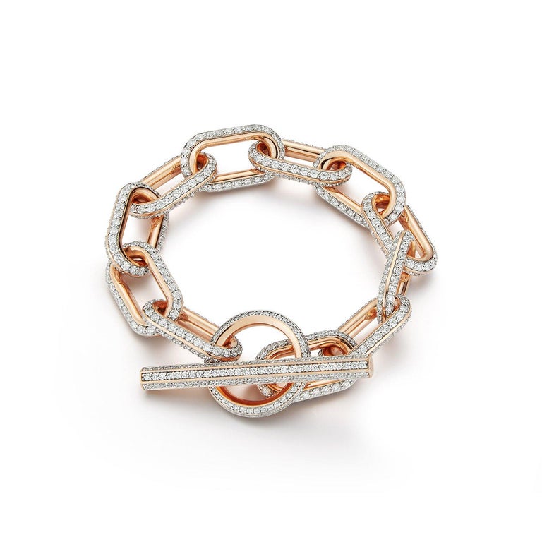 Walters Faith 18K Rose Gold All Diamond Jumbo Chain Link Bracelet For ...