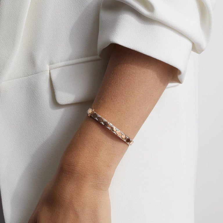 Walters Faith 18 Karat Rose Gold and Diamond Hexagon Pattern Hinged ...