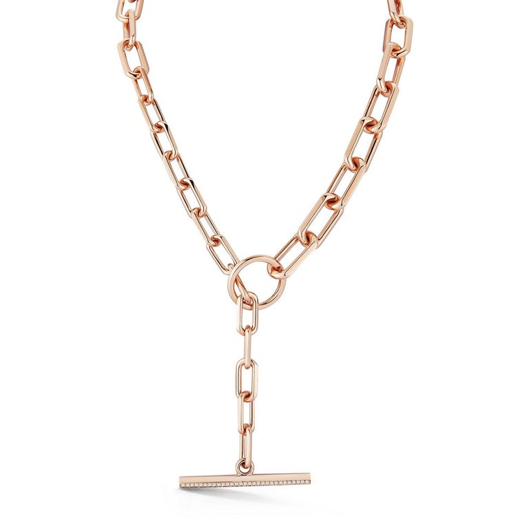 Walters Faith 18K Rose Gold Graduating Jumbo Chain Link Diamond Toggle ...