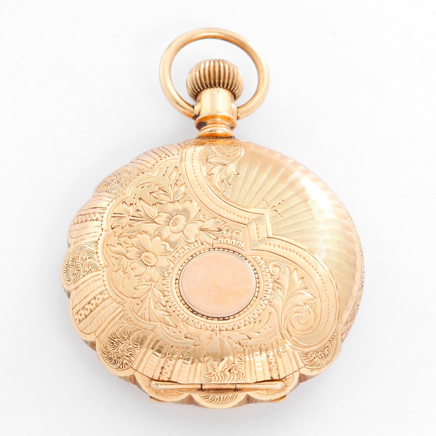 Waltham 14 Karat Yellow Gold Box Hinge Pocket Watch at 1stDibs | pocket ...