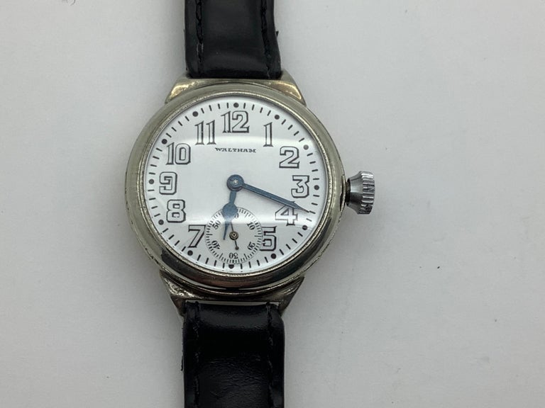 Waltham "Cadet" Case, 9 Jewel Fixed Lug / WW1 Styled Watch, 1935, Restored! For Sale at 1stDibs