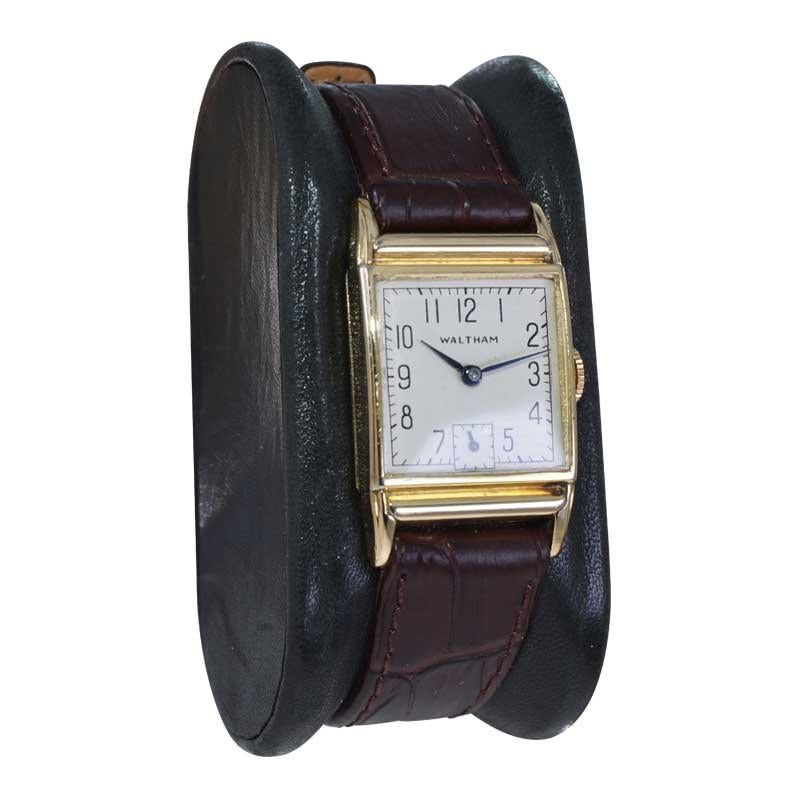Waltham Gold Filled Art Deco Tank Style Watch, circa 1940's For Sale at ...