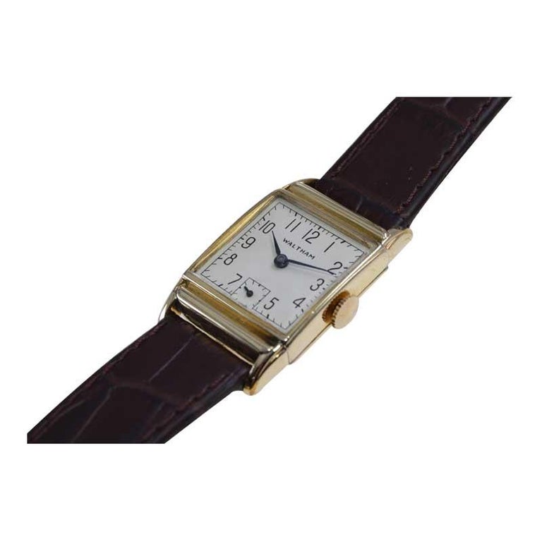 Waltham Gold Filled Art Deco Tank Style Watch, circa 1940's For Sale at ...