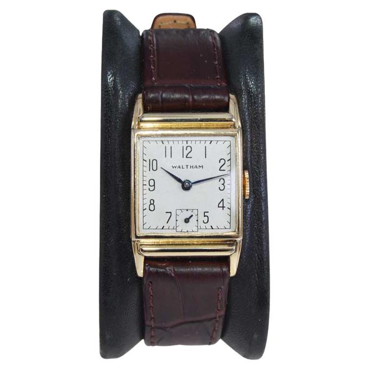 18 Karat "Milos" Art Deco Tank Watch Engraved at 1stDibs | milos watch ...