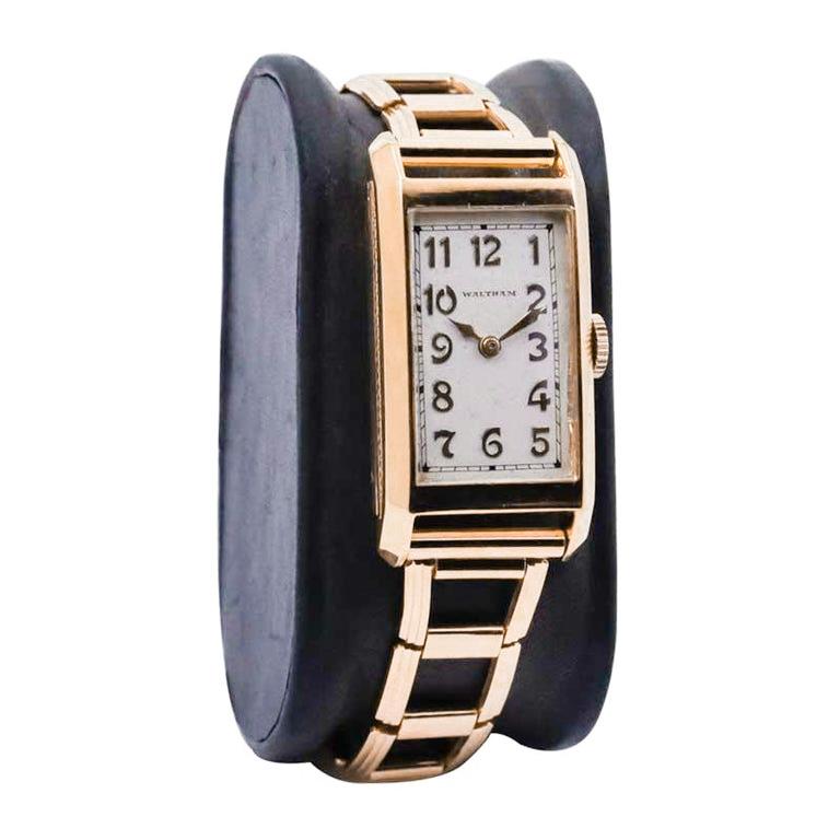 Waltham Gold Filled Art Deco Tank Style with Original Period Bracelet ...