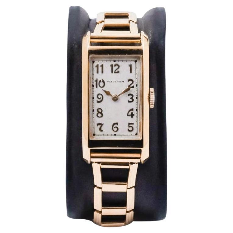 Waltham Gold Filled Art Deco Tank Style Watch, circa 1940's For Sale at ...