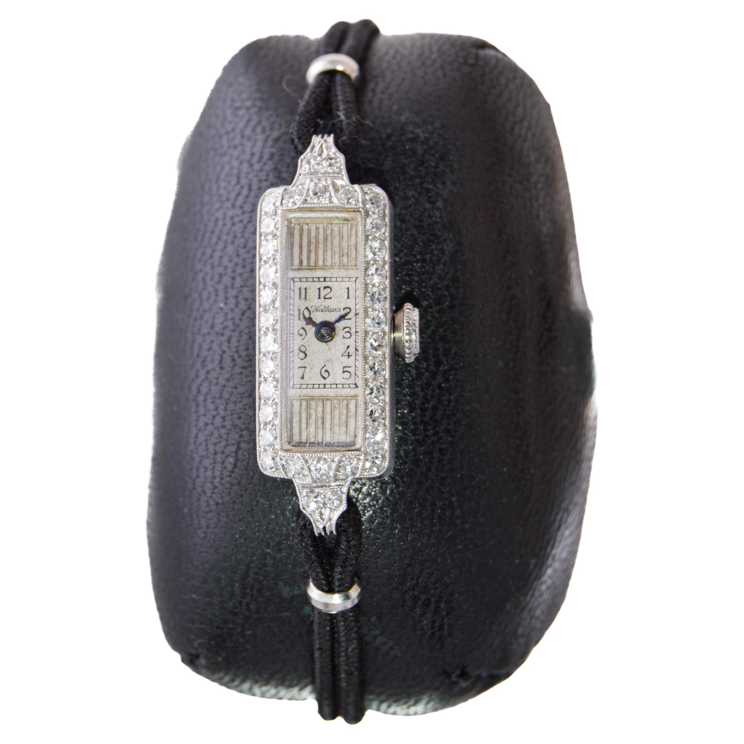 Waltham Platinum and Diamond Art Deco Watch High Grade 1930's For Sale ...