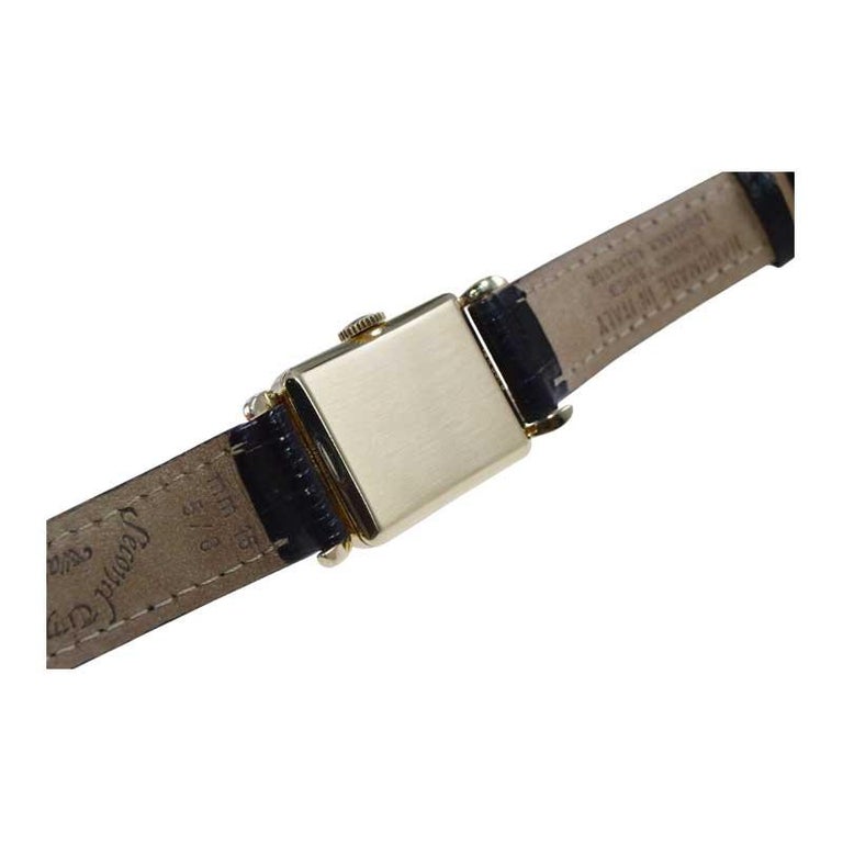 Waltham Solid Gold Art Deco Tank Style Watch Hand Made from 1940's For ...