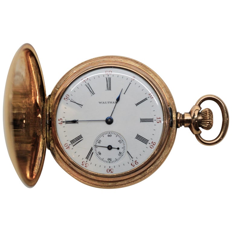 Waltham Watch Co. - Montre de poche Seaside en or jaune 14 carats sur 1stDibs