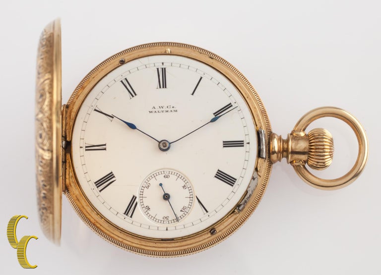 Waltham Wm. Ellery Antique 14K Yellow Gold Full Hunter Pocket Watch 8S ...