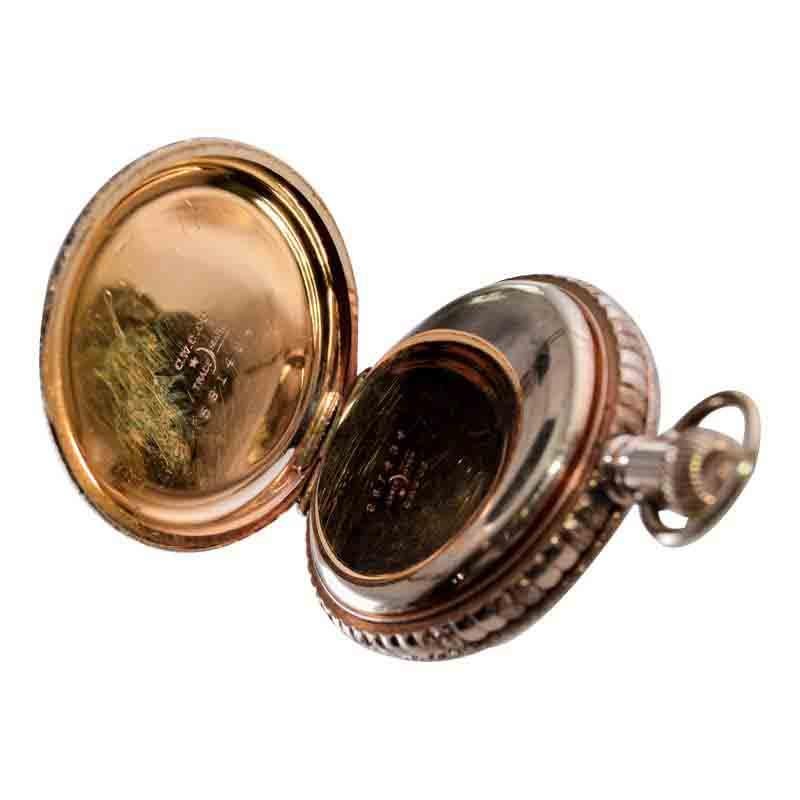 Waltham Yellow Gold Filled Art Nouveau Hunters Case Pocket Watch from ...