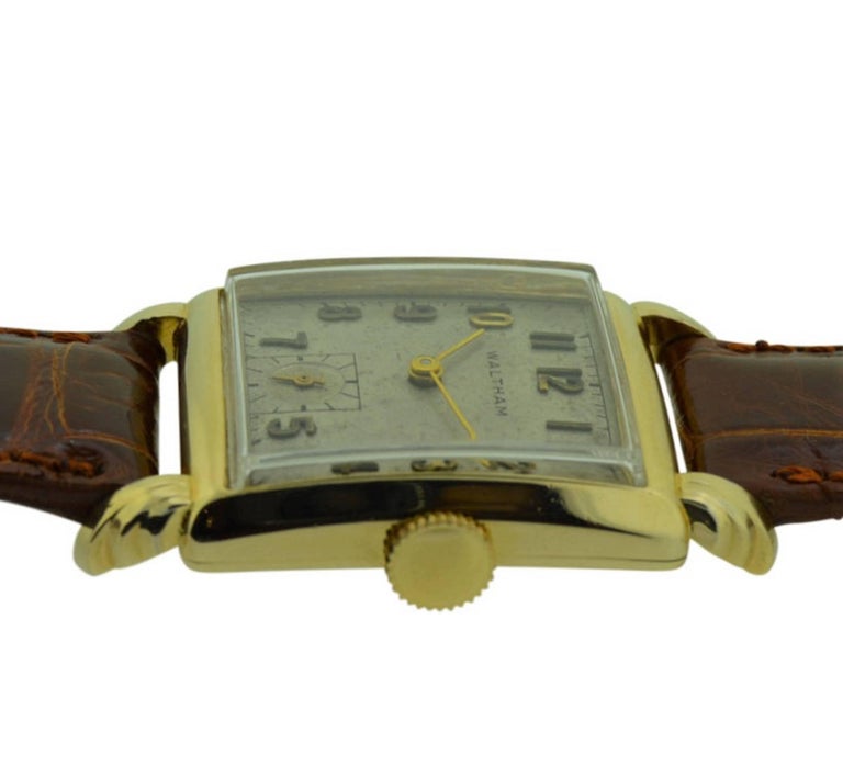 Waltham Yellow Gold Filled Deco Tank Style Watch with Original ...