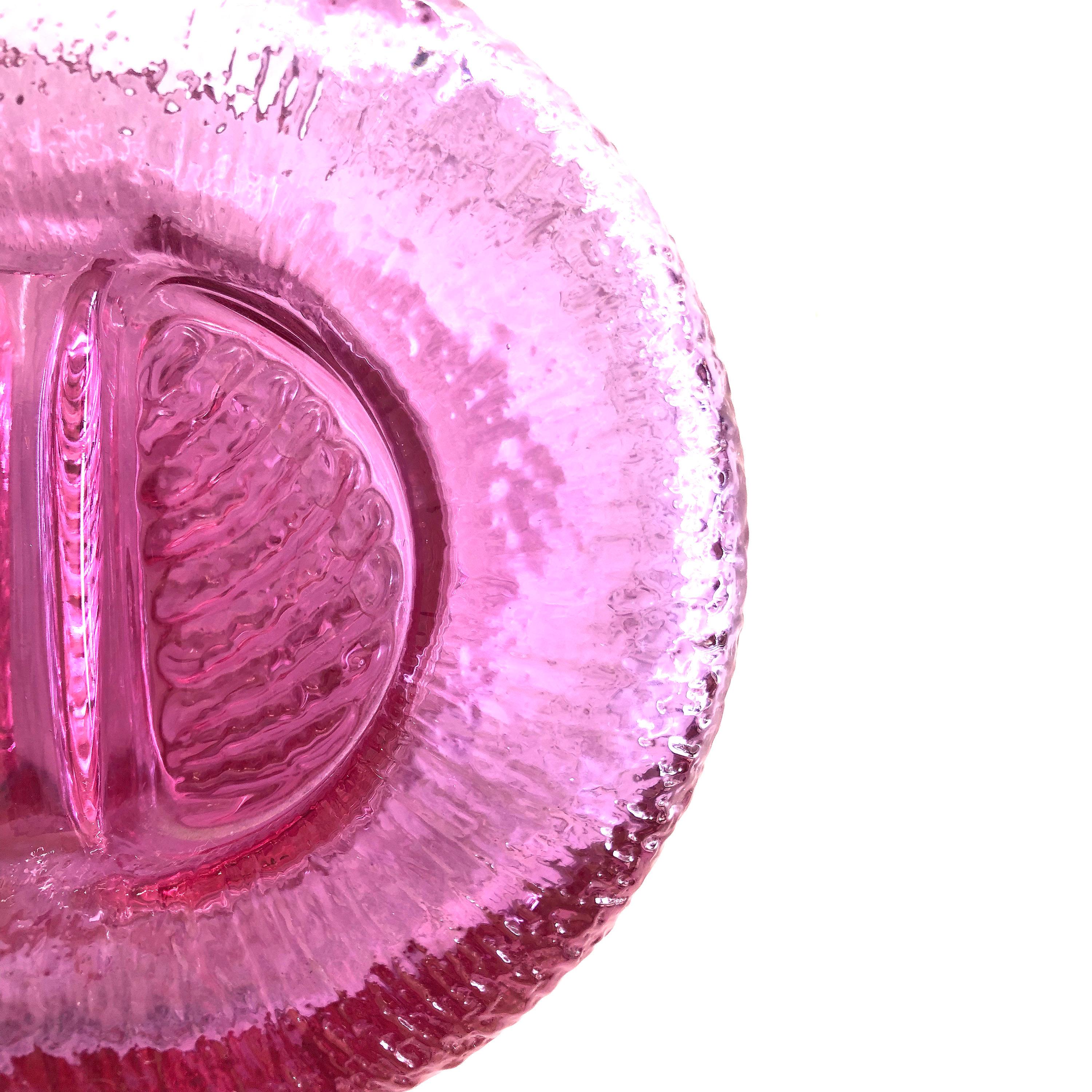 Walther Glass - RARE 1970s Vintage - Moulded Glass Vase Textured Rose ...