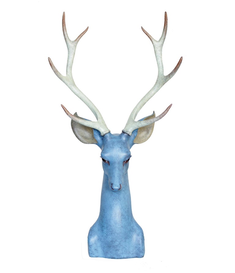Wang Dapeng - Contemporary Animal Sculpture by Wang Dapeng- Green-Blue ...