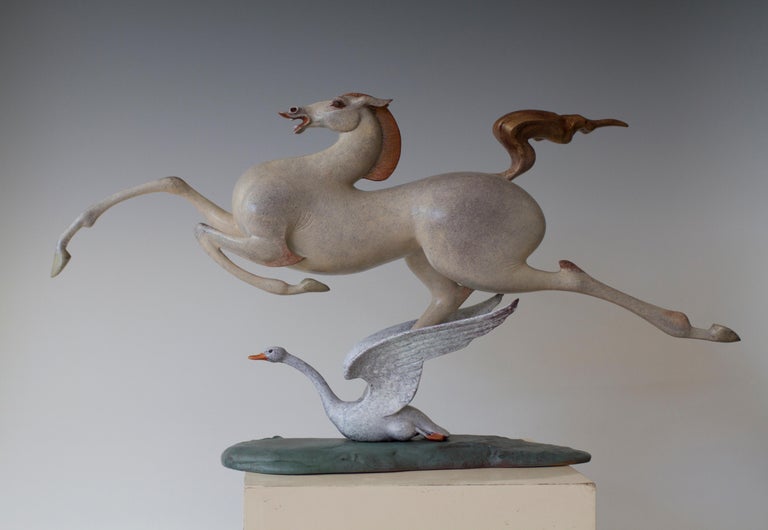 Wang Dapeng - Contemporary Animal Sculpture- The grace of ""a startled ...