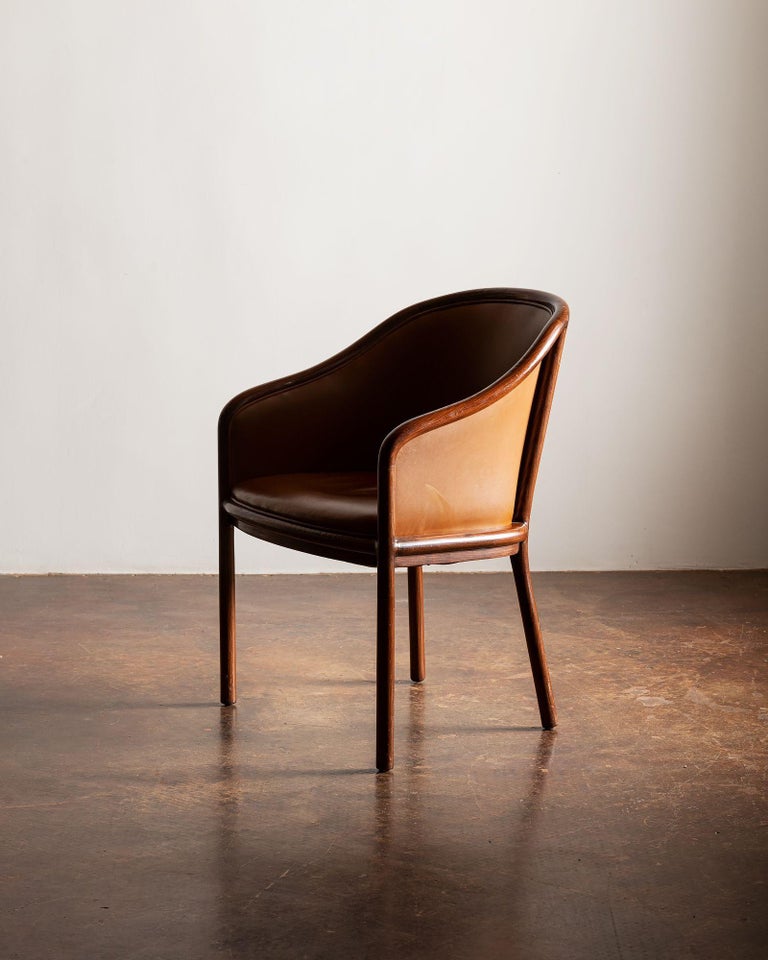 Ward Bennett Bentwood and Leather Landmark Armchairs for Brickel, 1965 ...