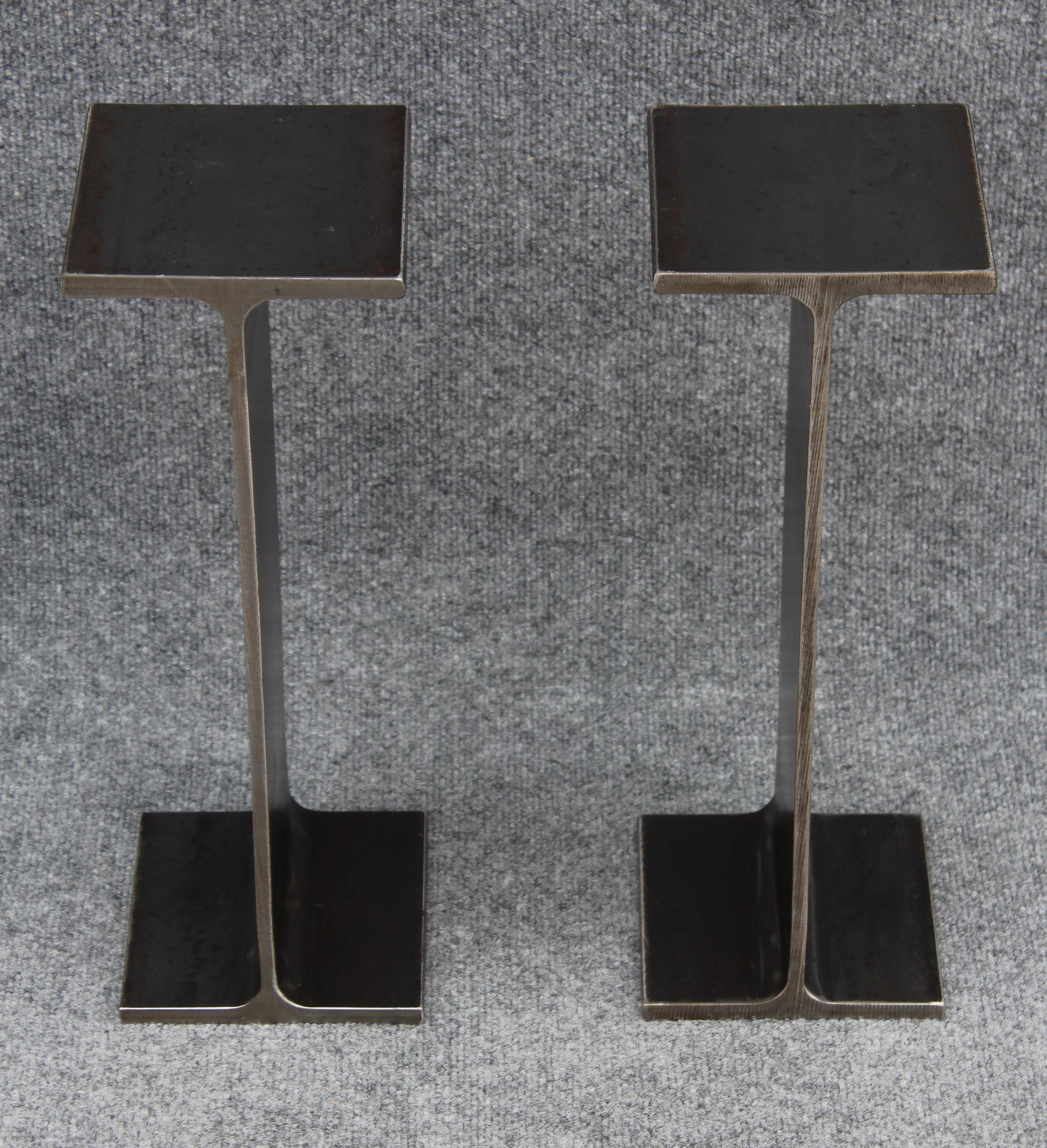 Ward Bennett Inspired Pair Enameled Steel I-Beam Drink Stands or End ...