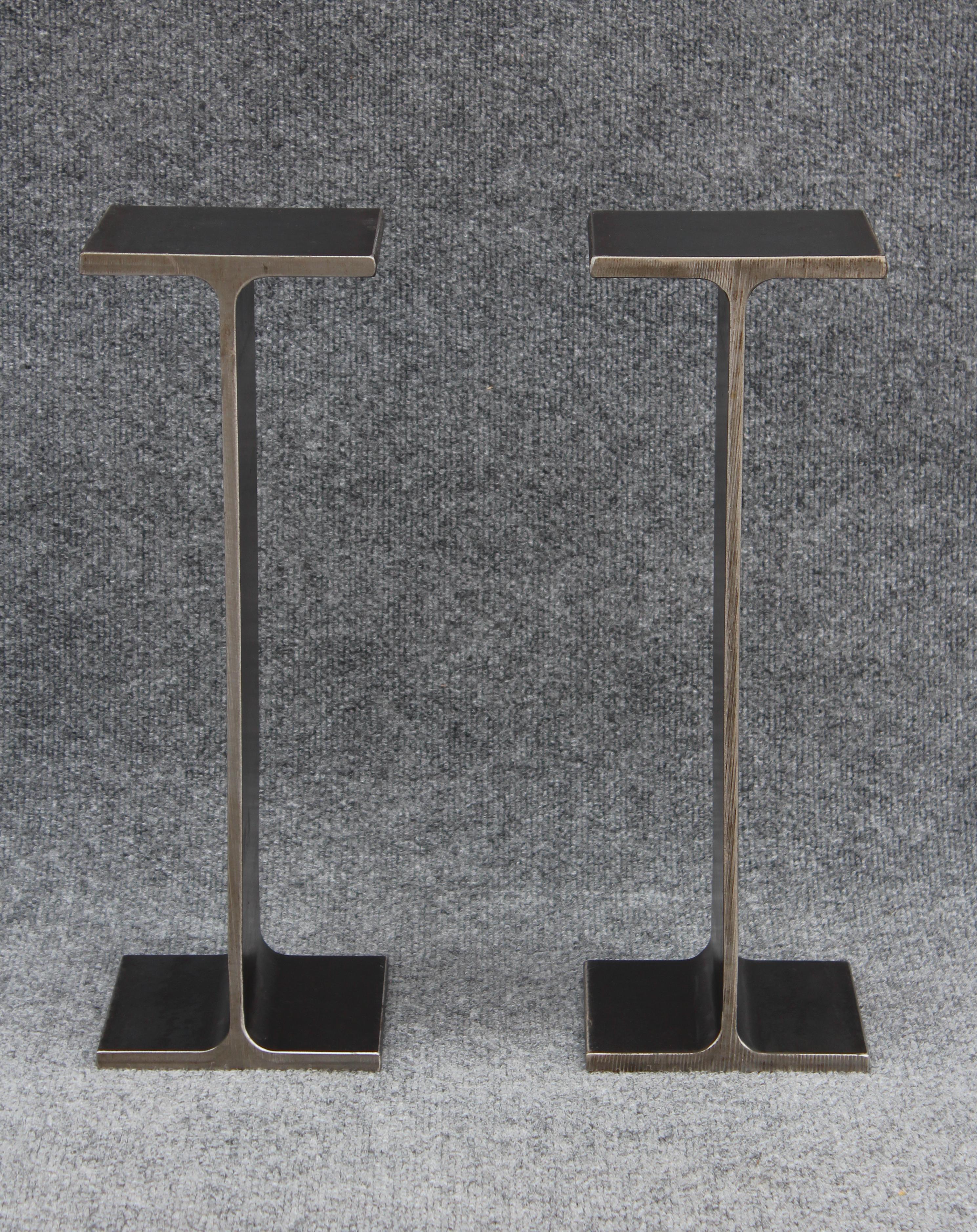 Ward Bennett Inspired Pair Enameled Steel I-Beam Drink Stands or End ...