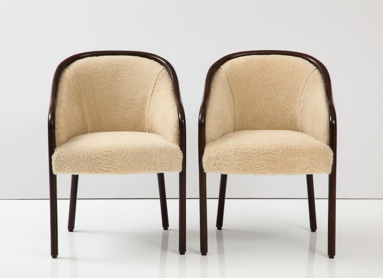 Ward Bennett Sheepskin Side, Dining Chairs, 2-6 For Sale at 1stDibs