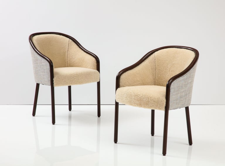 Ward Bennett Sheepskin Side, Dining Chairs, 2-6 For Sale at 1stDibs