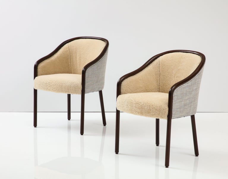 Ward Bennett Sheepskin Side, Dining Chairs, 2-6 For Sale at 1stDibs