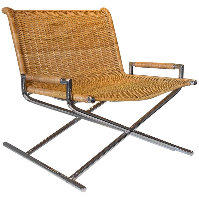 Ward Bennett Woven Sled Chair at 1stDibs