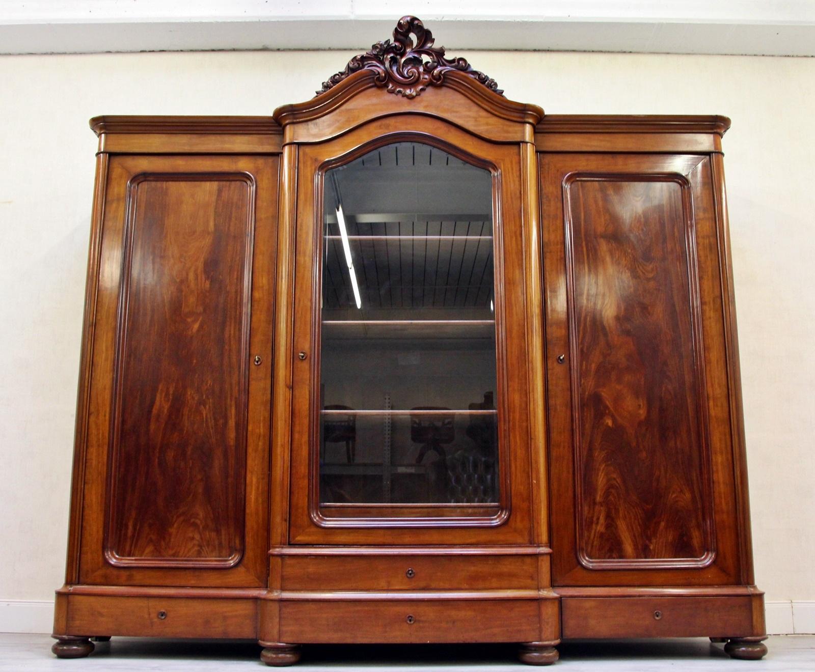 Wardrobe Bookcase Antique Baroque Cabinet Showcase Extra-Large For Sale ...