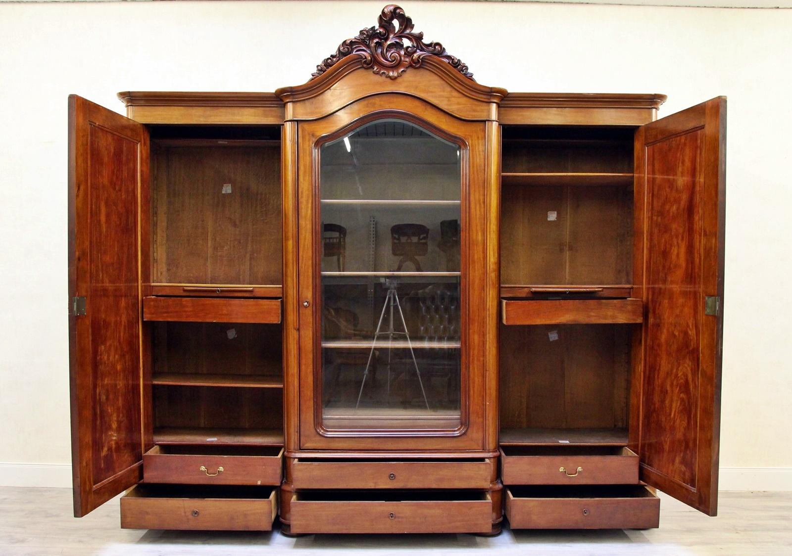 Wardrobe Bookcase Antique Baroque Cabinet Showcase Extra-Large For Sale ...