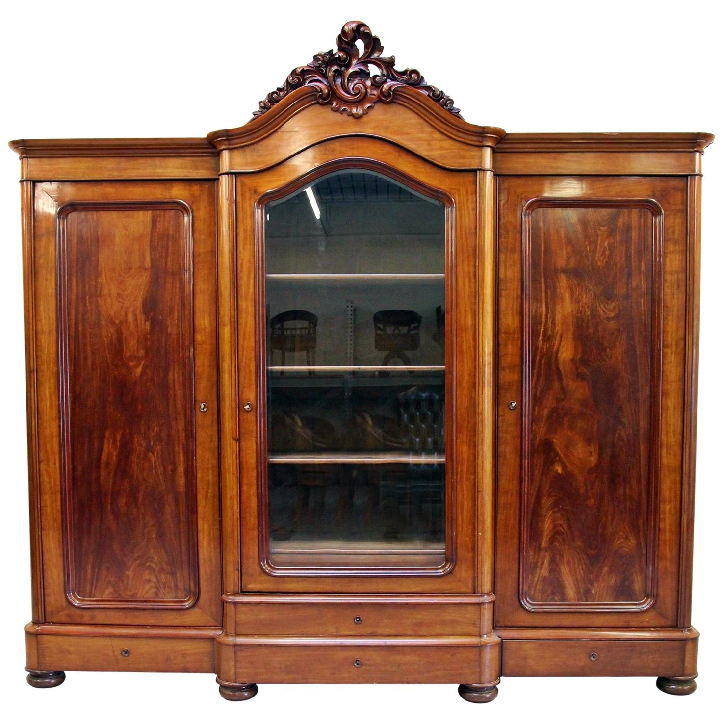 Wardrobe Bookcase Antique Baroque Cabinet Showcase Extra-Large For Sale ...
