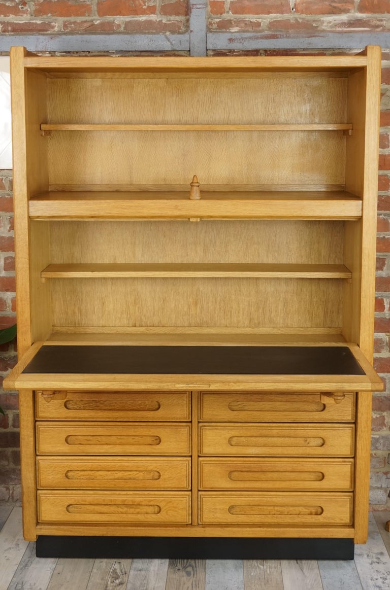 Wardrobe-Secretary "Gemini" Model Oak 1960s French Design Guillerme and ...