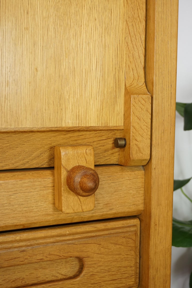 Wardrobe-Secretary "Gemini" Model Oak 1960s French Design Guillerme and ...