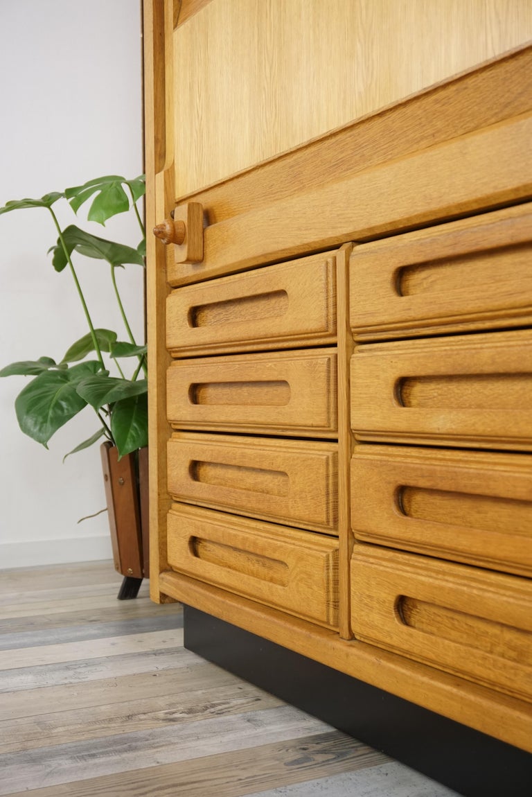 Wardrobe-Secretary "Gemini" Model Oak 1960s French Design Guillerme and ...