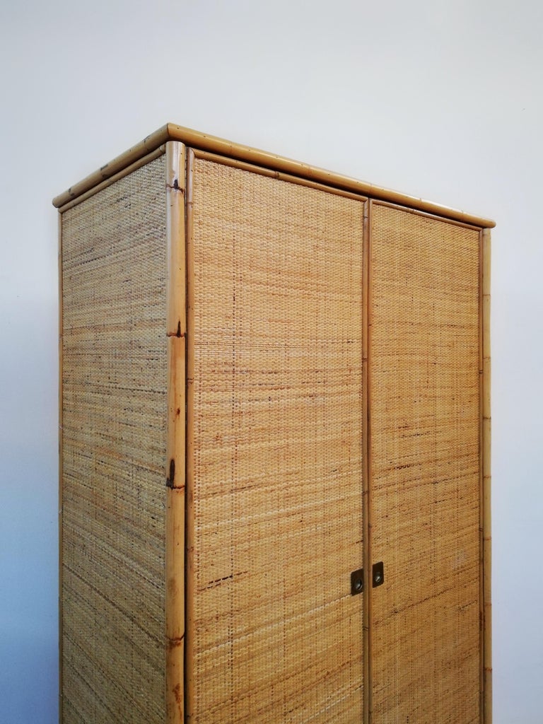 Wardrobe with Two Doors in Bamboo and Rattan from Dal Vera For Sale at ...