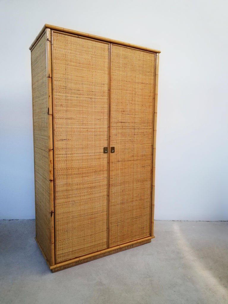 Wardrobe with Two Doors in Bamboo and Rattan from Dal Vera For Sale at ...